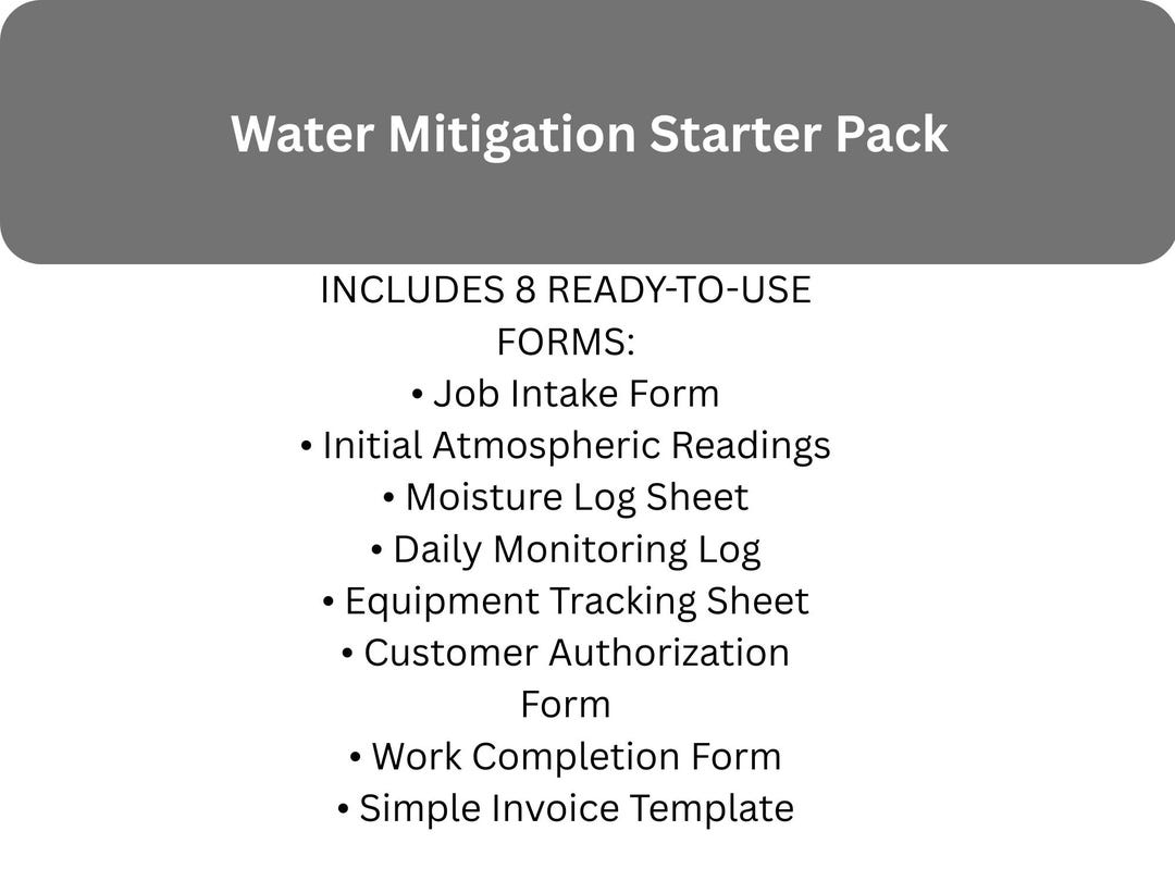 Water Mitigation Starter Pack Templates | Editable Docs | PDF Download ...