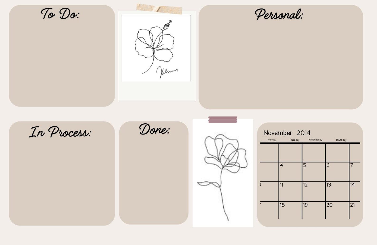 Floral Desktop Wallpaper Organizer (digital Download) - Etsy