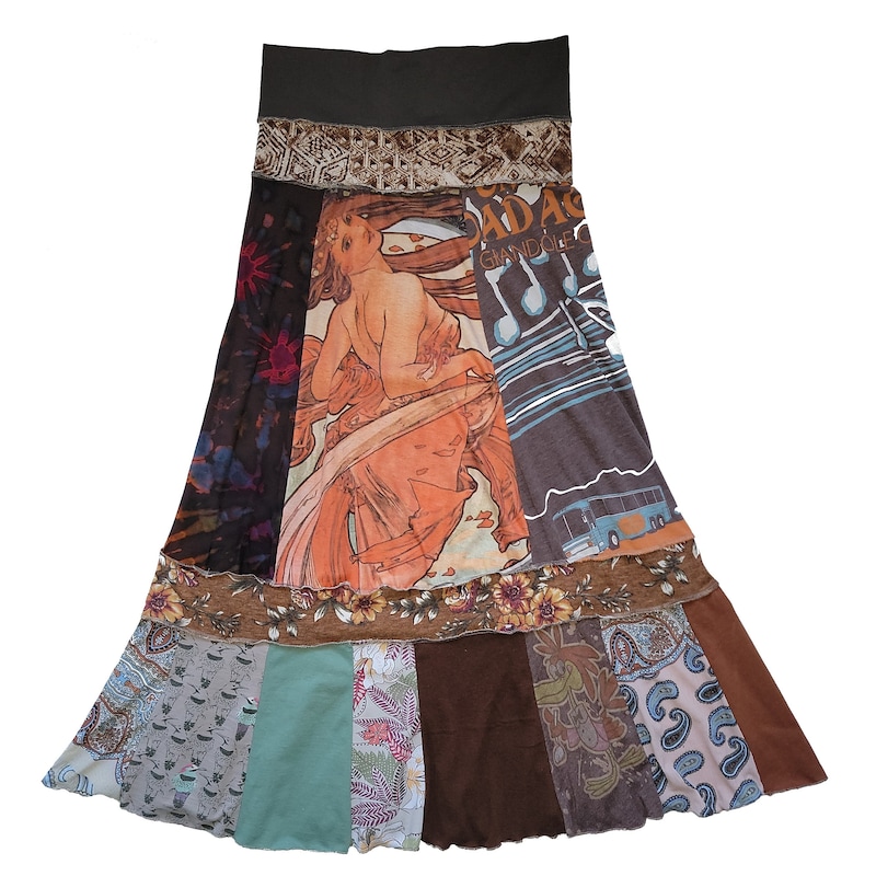 Long Patchwork Skirt - Etsy