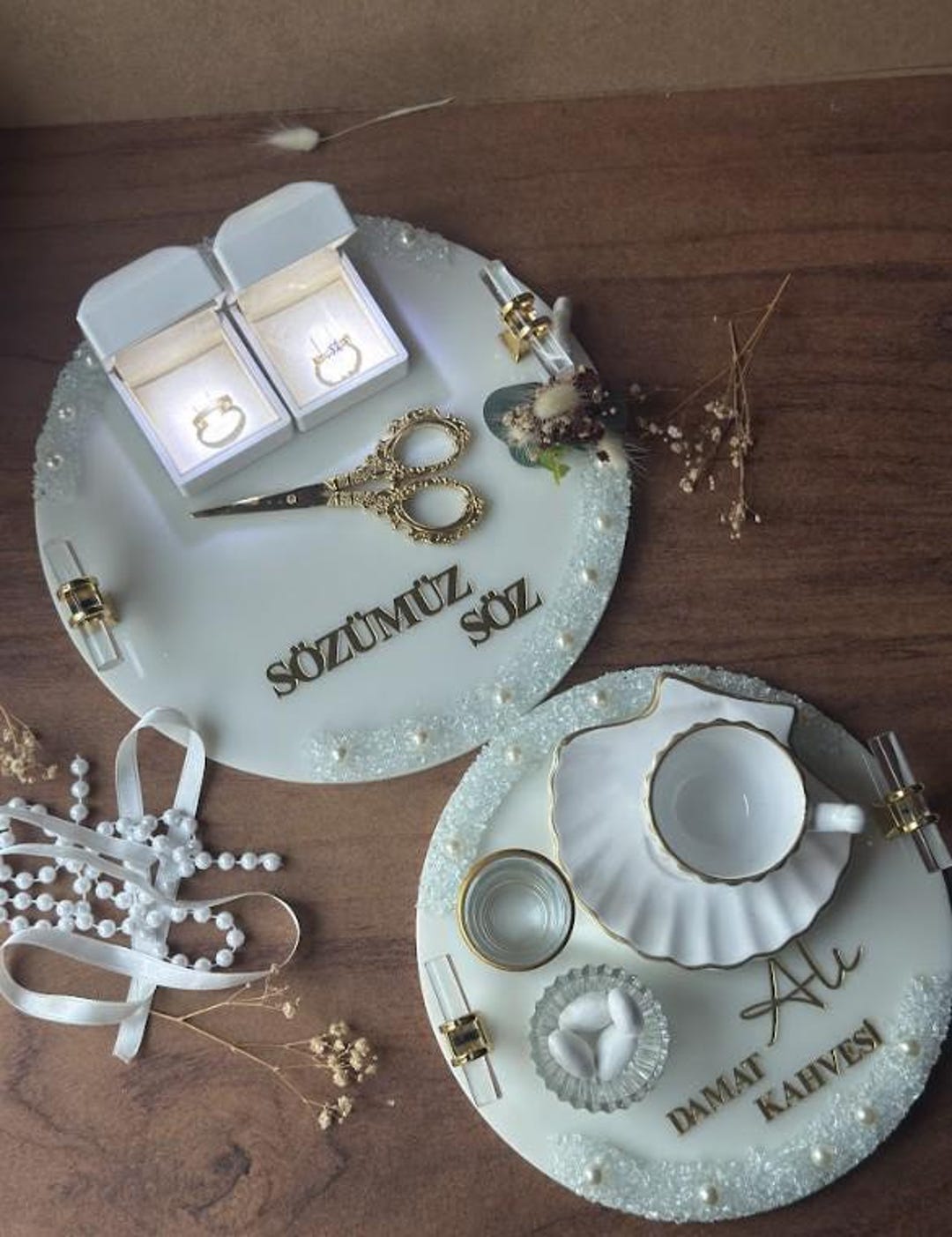 Nisan Tepsi Set | Turkish Engagement Tray Set for Nişan, Söz, Wedding ...