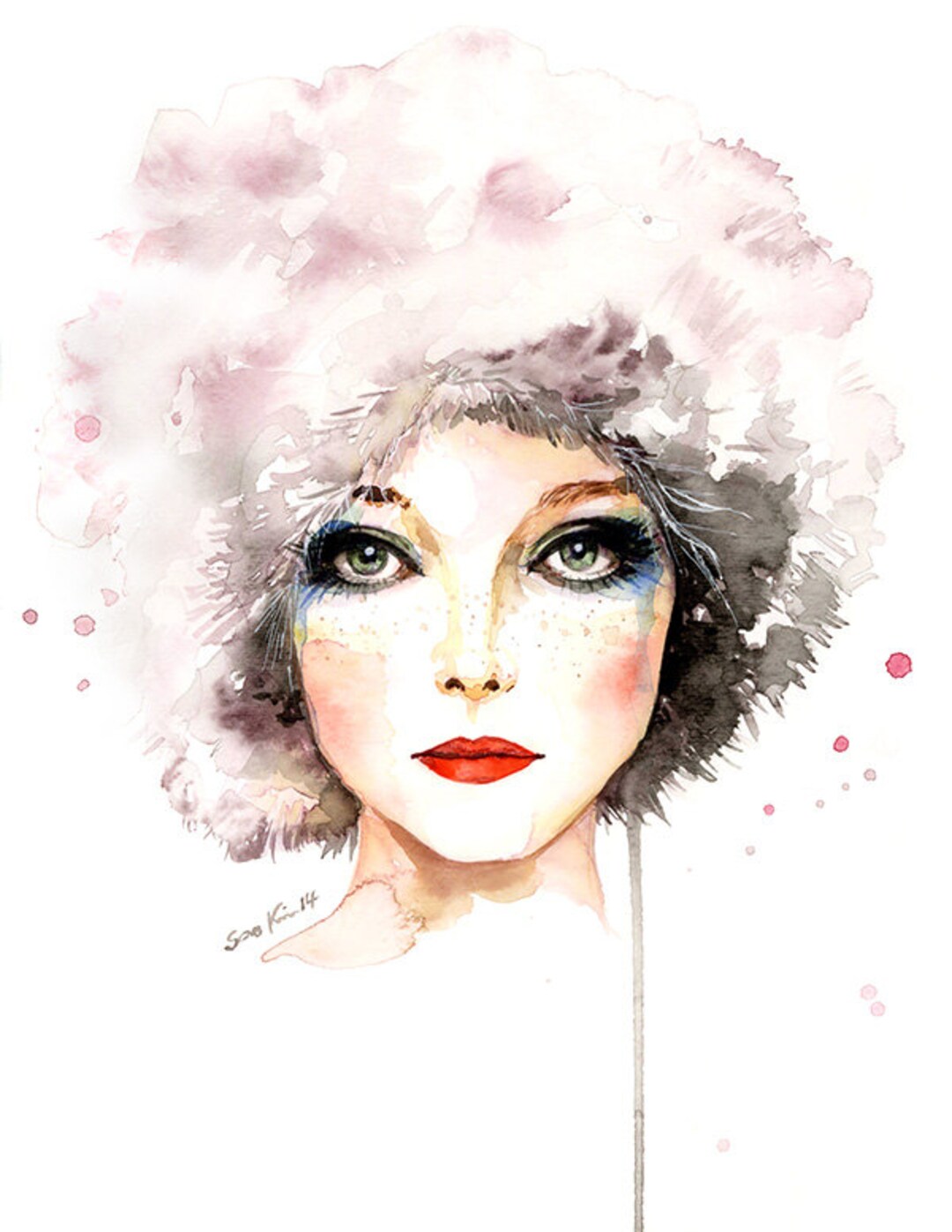 Watercolor Fashion Illustration 60s Fashion Model Penelope Tree - Etsy ...