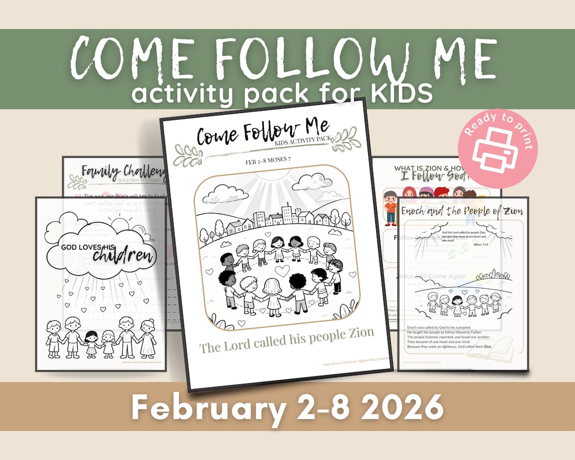 Come Follow Me Kids Activity Pack | Moses 7 | LDS Primary Lesson ...