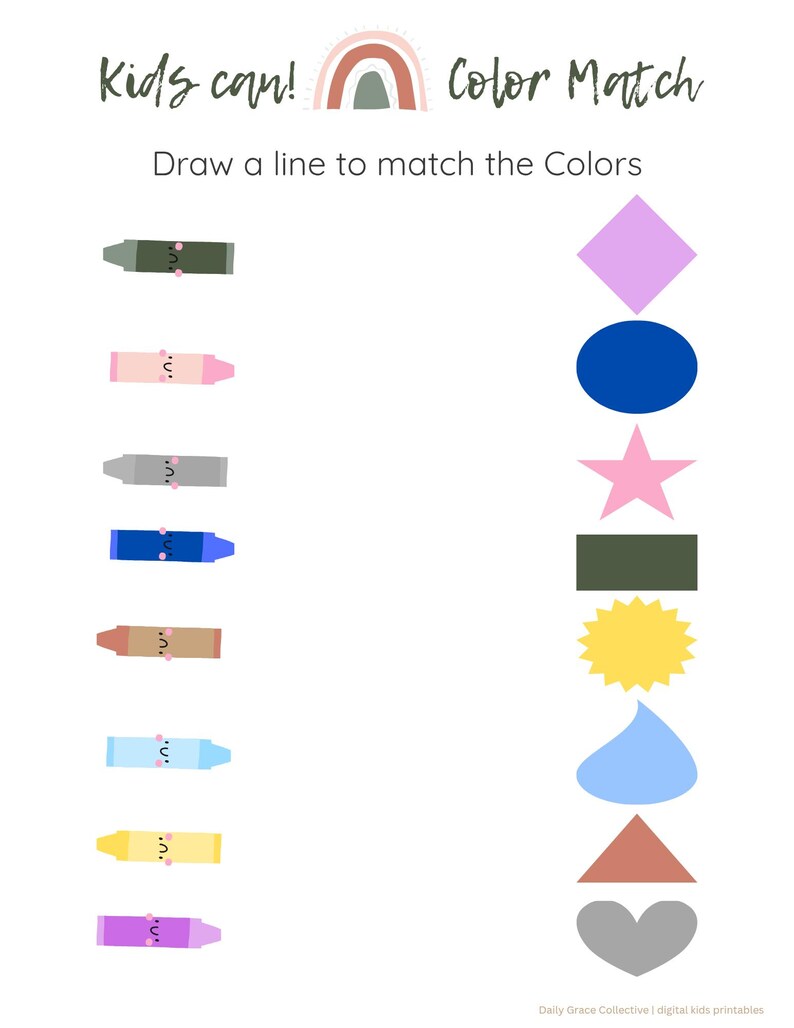 Kids Can Color Match Printable | Faith-based Preschool Colors Worksheet ...