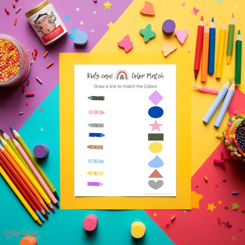 Kids Can Color Match Printable | Faith-based Preschool Colors Worksheet ...