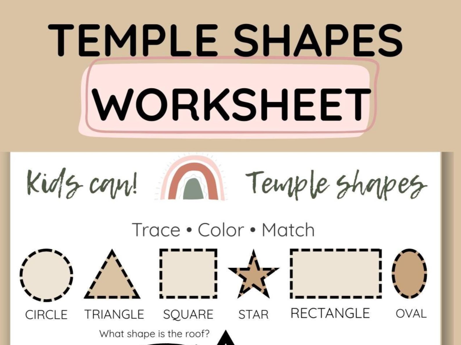 LDS Temple Shapes Worksheet | Kids' Activity (PDF Pattern) - Etsy