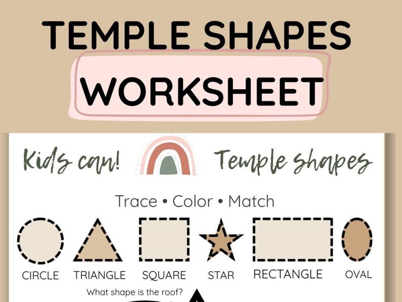 LDS Temple Shapes Worksheet | Kids' Activity (PDF Pattern) - Etsy Canada