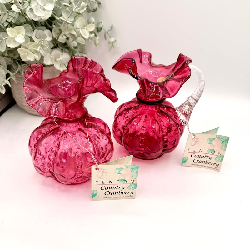 Fenton Art Glass Pitchers - Etsy