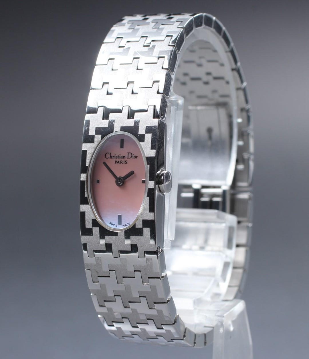 Vintage N MINT Christian Dior D70-100 Pink Silver 15mm Quartz Womens ...