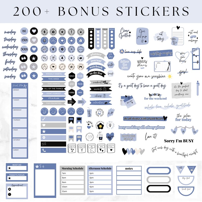2026 Dated & Undated Digital Planner | All-in-one | Stickers | Matching ...