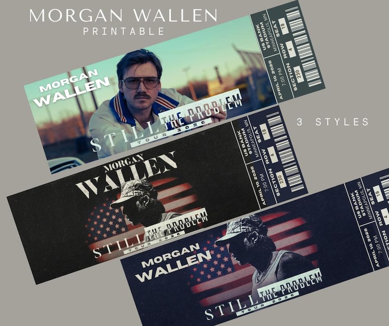 Printable Morgan Wallen Still the Problem Tour Concert Novelty Ticket ...