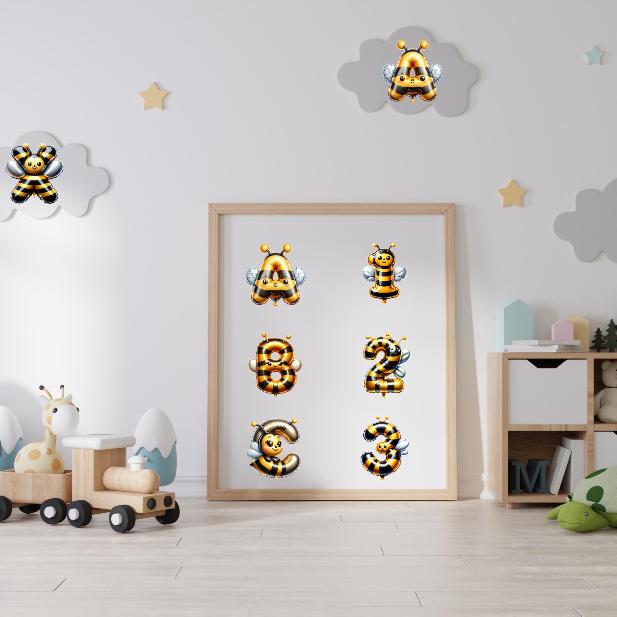 Honeybee Airfilled Alphabet Digits A–Z 0–9 | Ballooned Insect Letters ...
