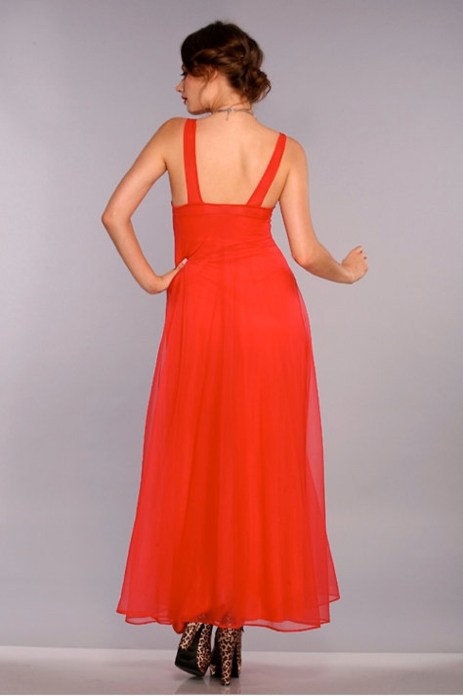 1950s Red Sheer Negligee Goddess Lingerie Dress Maxi | Etsy