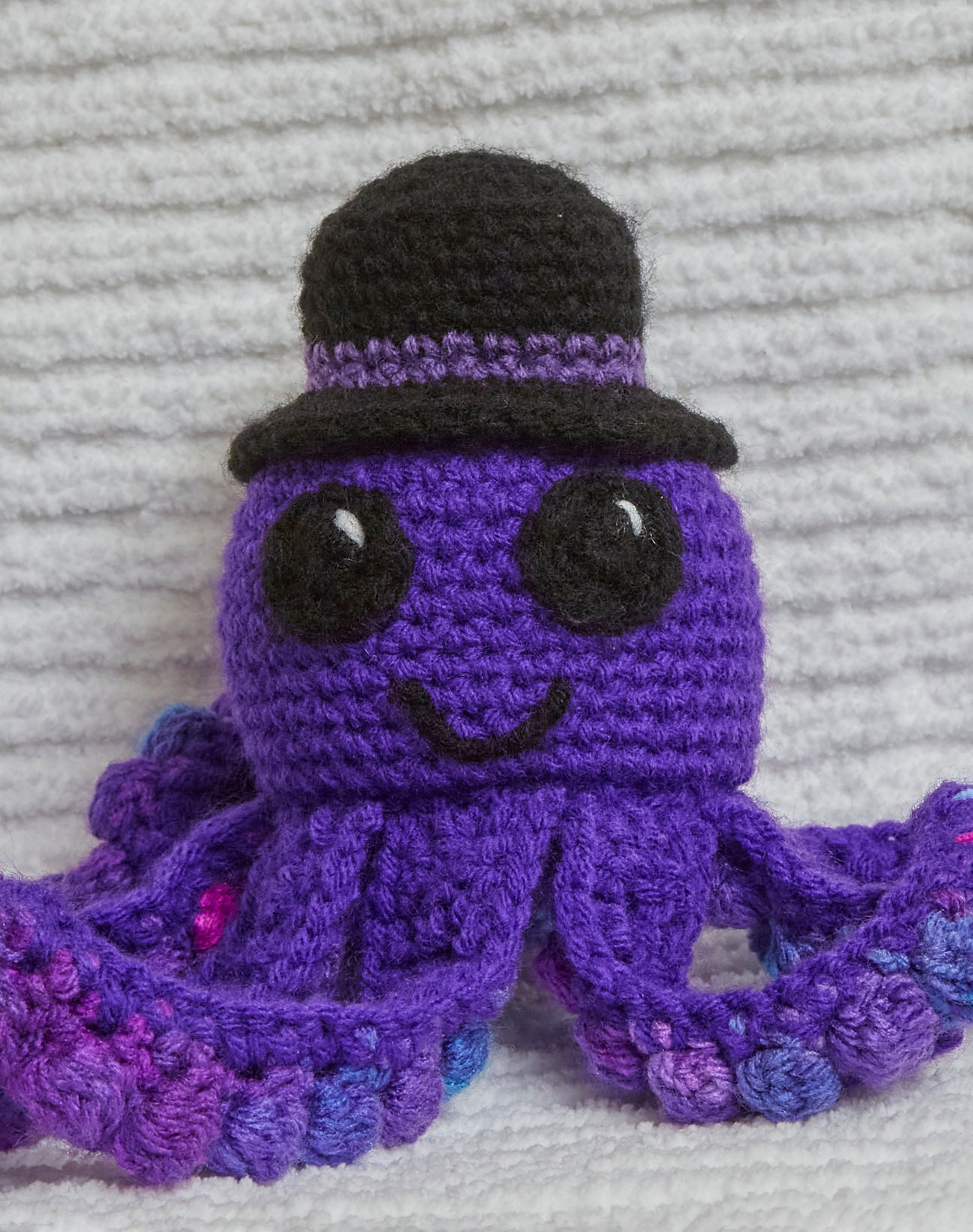 Toys Stuffed Pink Octopus Cute Crochet Octopus with top hat and ...