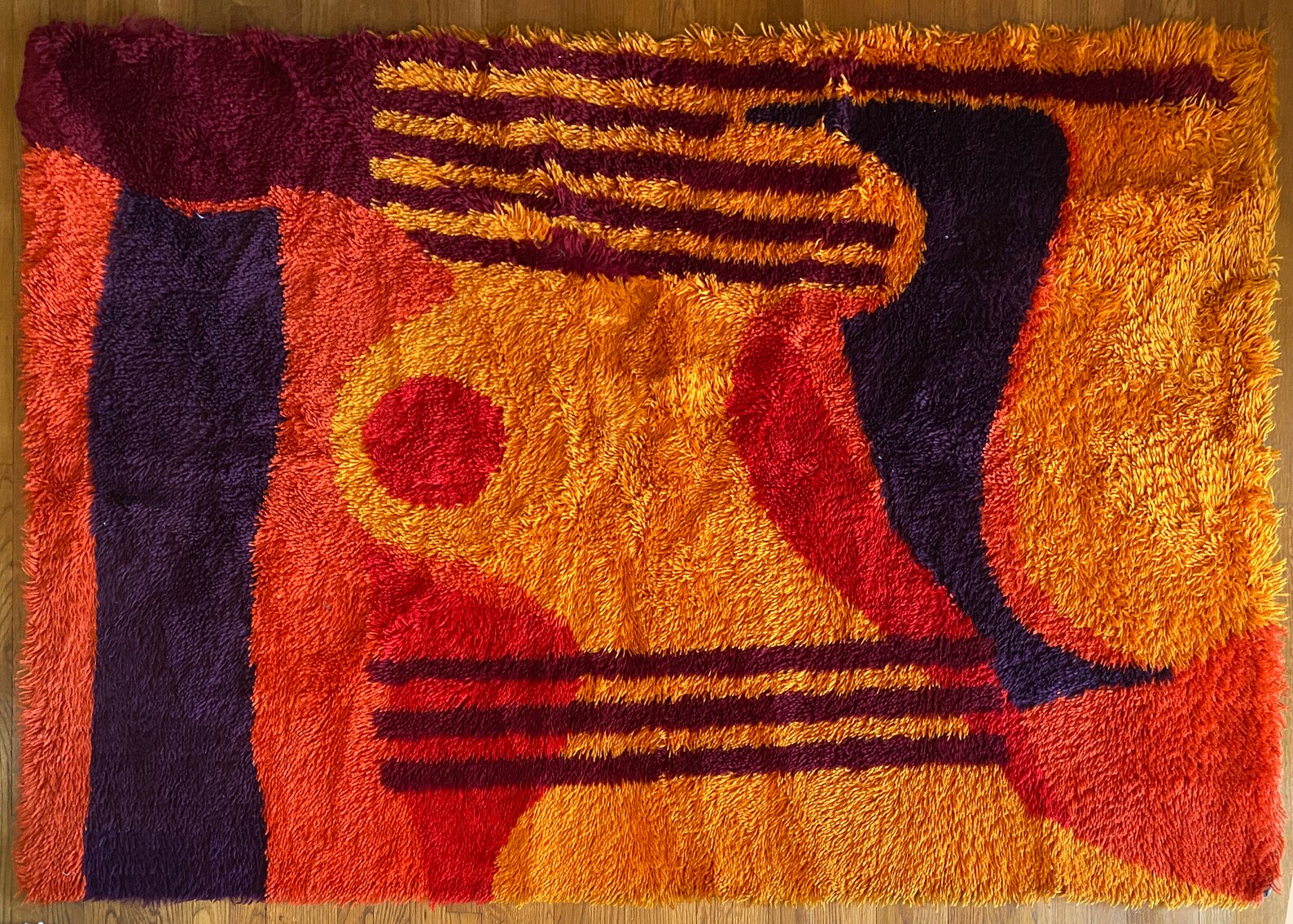 Large Vintage 70 Shag Rug Living Room 78 X 53 - Etsy