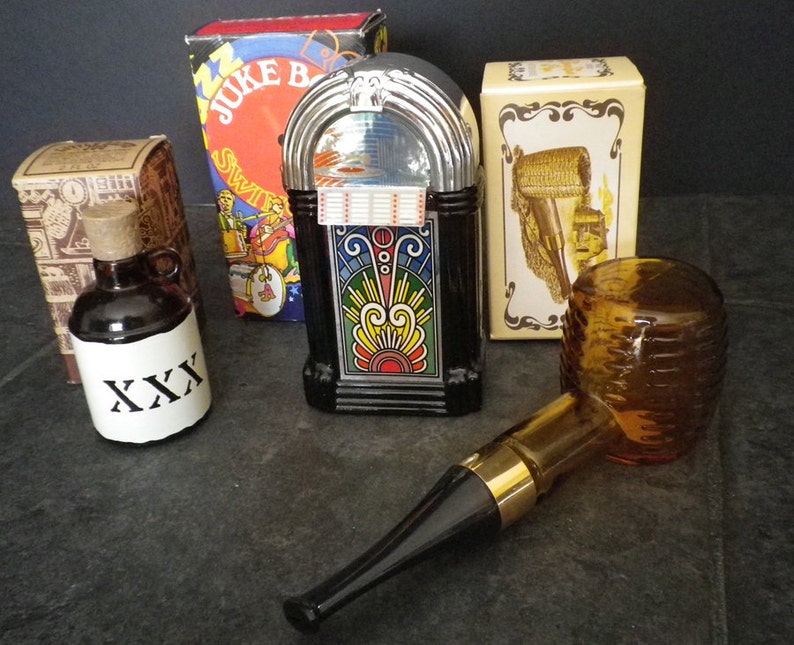 AVON Vintage Lot 1970s 70s Juke Box Corn Cob Pipe Little Brown Jug ...
