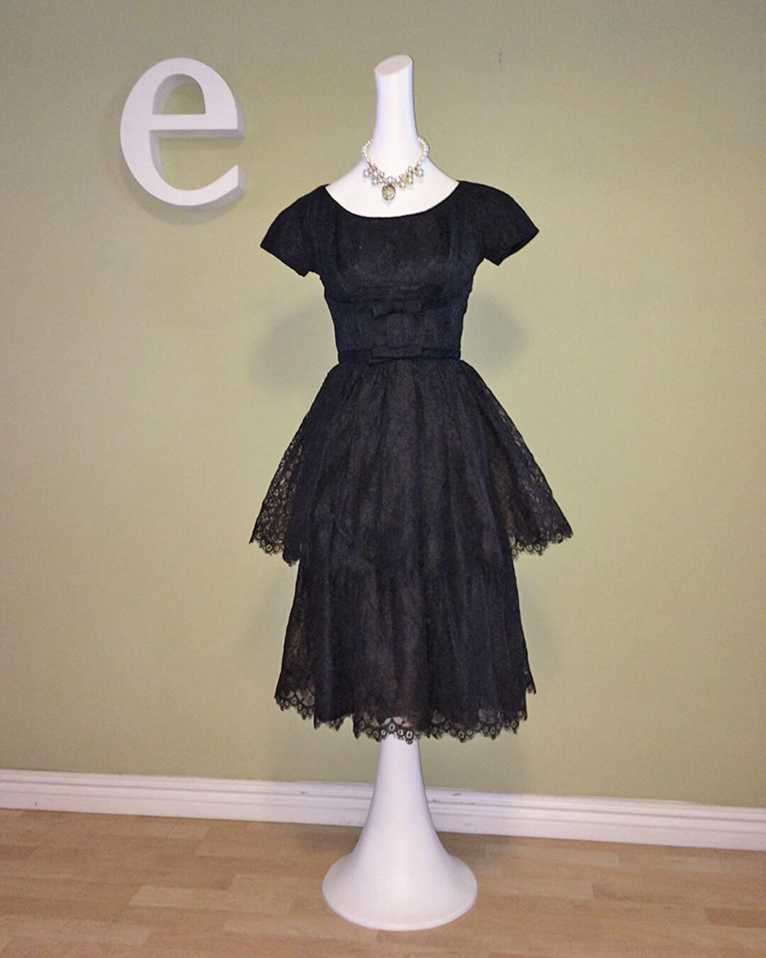 Vintage 50s Rockabilly Dress | Sexy Black Lace Prom Dress | Bombshell ...