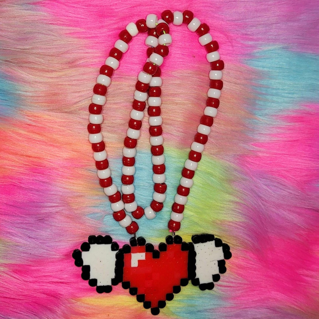 Heart Wing Perler Necklace - Etsy