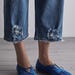 Handmade Cobalt Blue Suede Split-toe Flats – Tabi Lace-up Shoes - Etsy