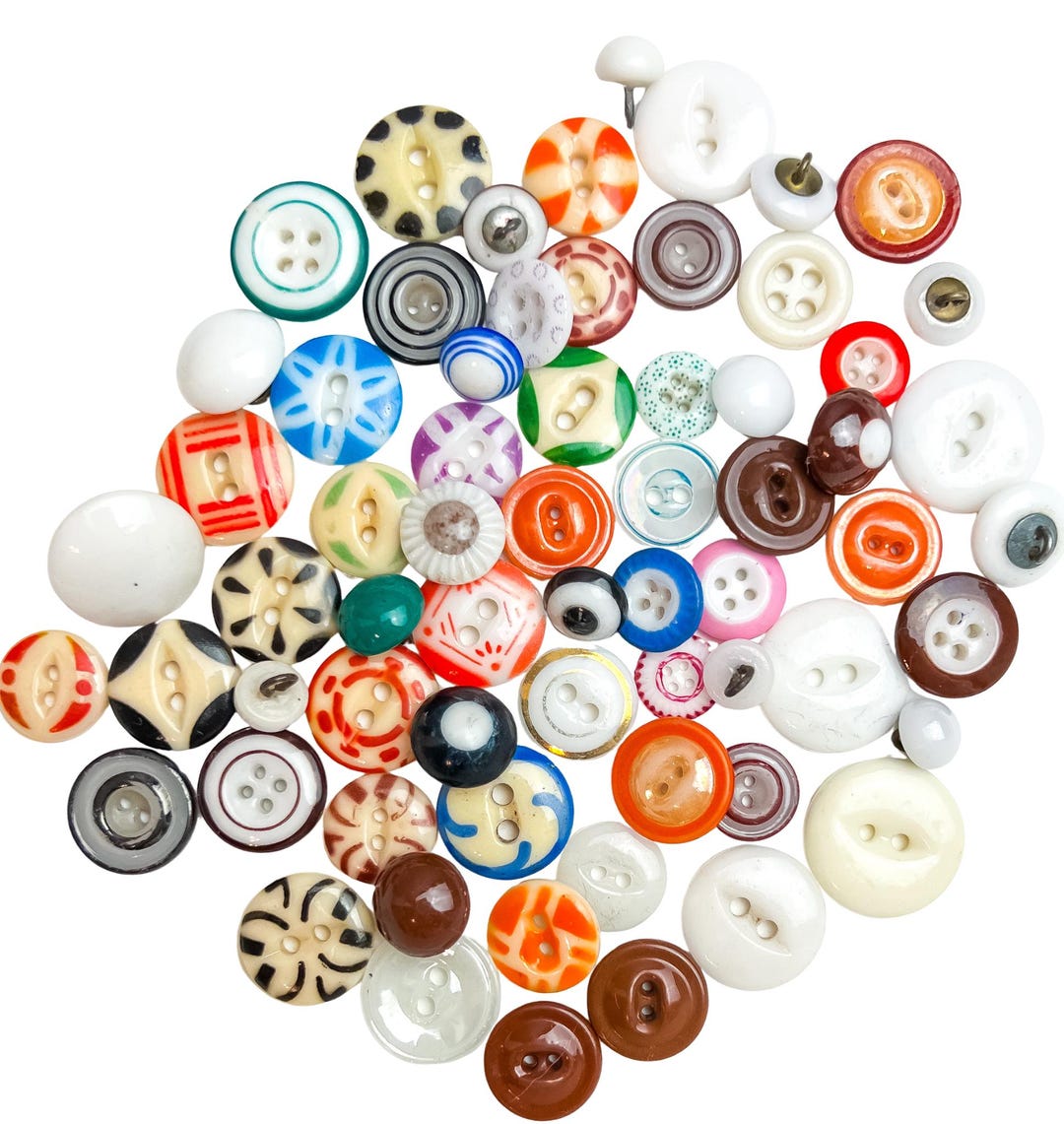 Antique China Buttons Lot Stencil Inkwell Bullseye Calico Shank Luster ...