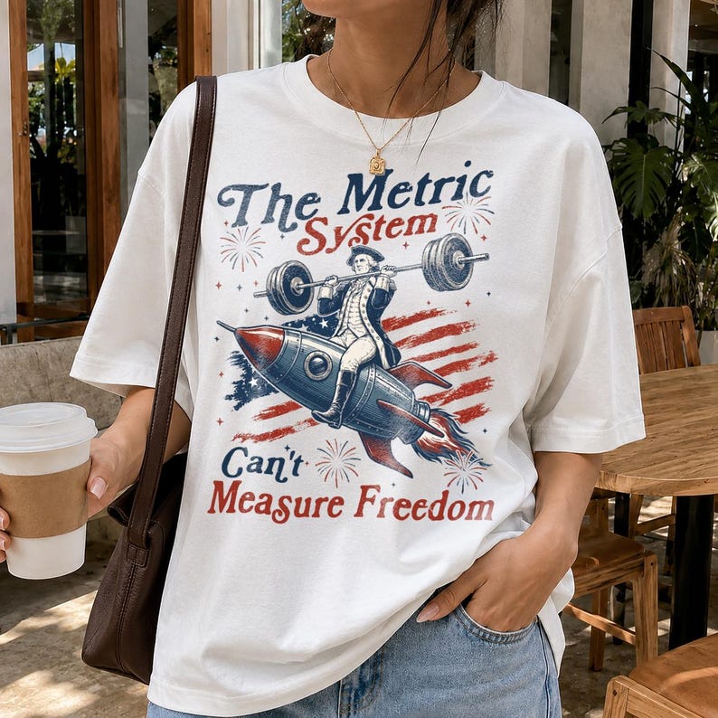 Vintage Metric System Cant Measure Freedom Shirt, Funny Founding Father ...