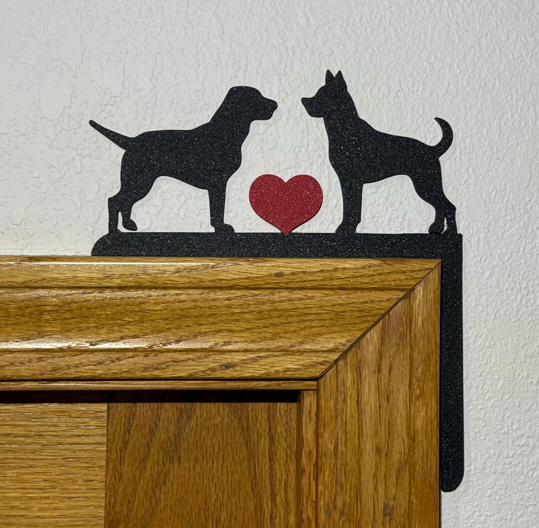 Valentine's Edition Two Playful Dogs Door Corner Decoration - Door ...