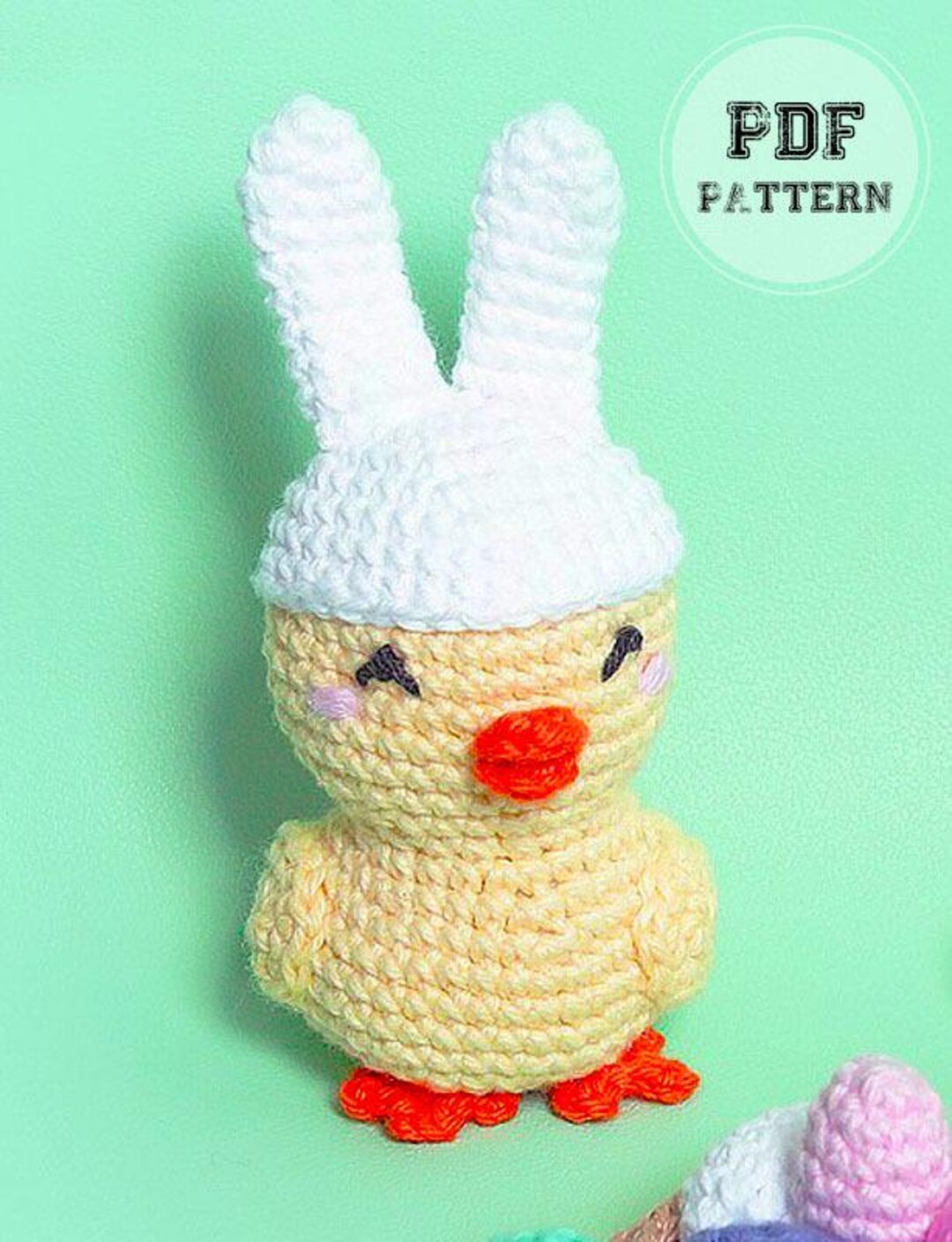 Easter Chick Bunny Hat Amigurumi PDF Pattern – Cute Crochet Spring Toy ...