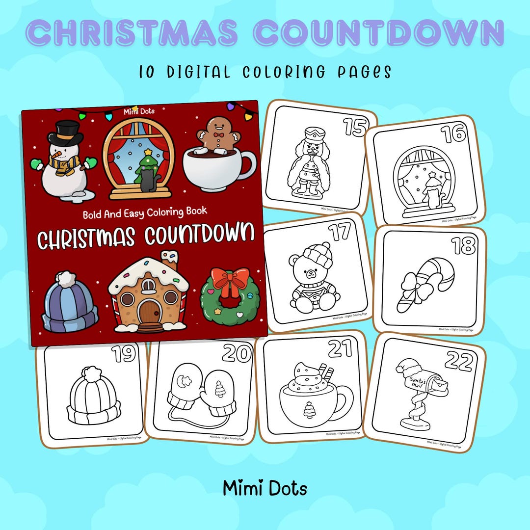Christmas Countdown: Bold and Easy Coloring Book Advent Calendar by ...