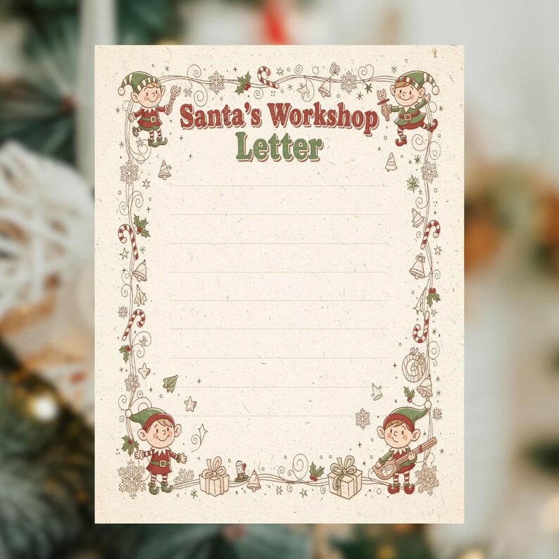 Santa’s Workshop Letter Printable, Elf Christmas Letter Template, Kids ...