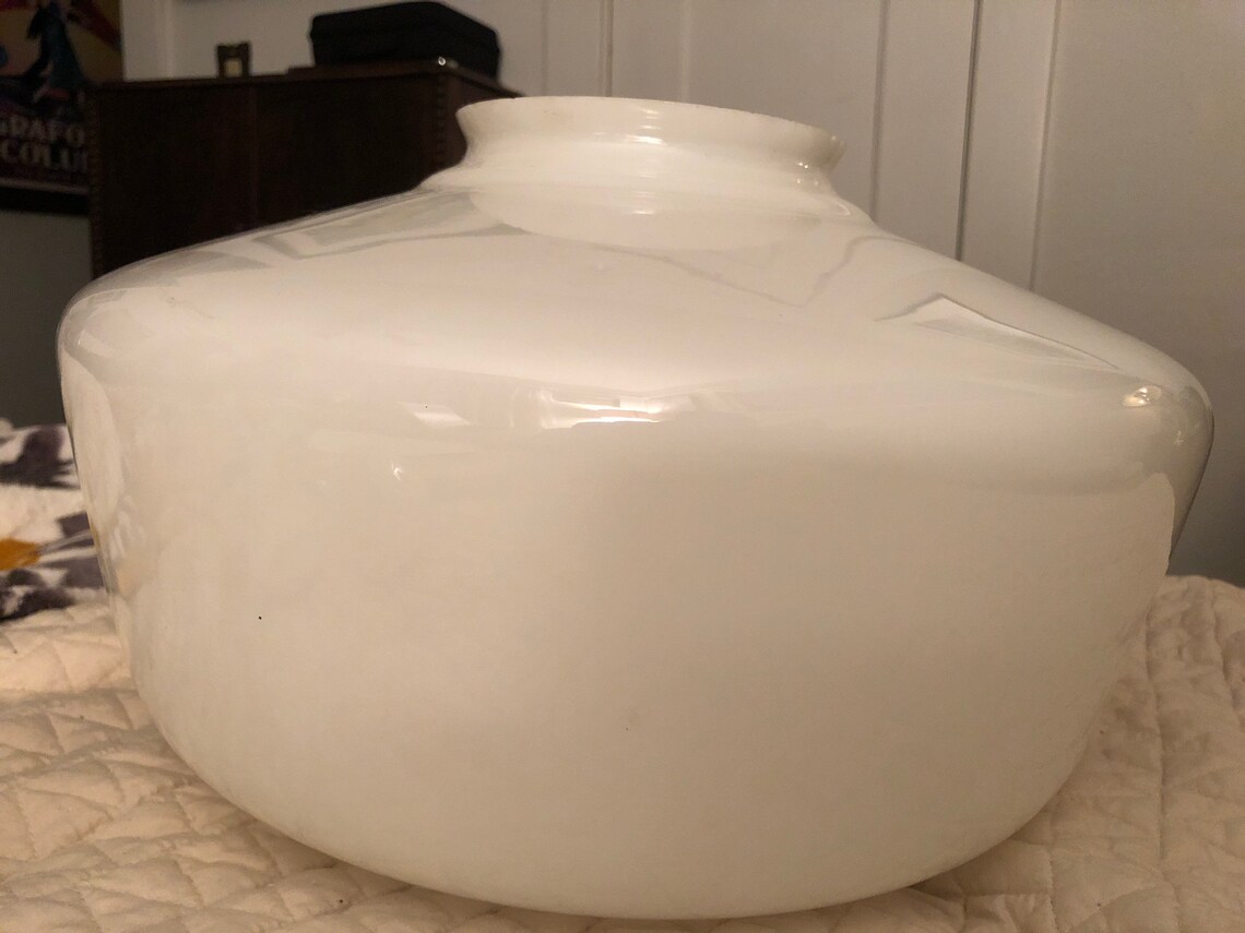 Antique Extra Large White Glass Shade Schoolhouse Shade - Etsy