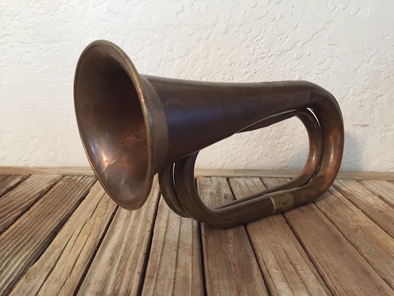 Vintage Aged Copper and Brass Bugle Horn Military Horn | Etsy