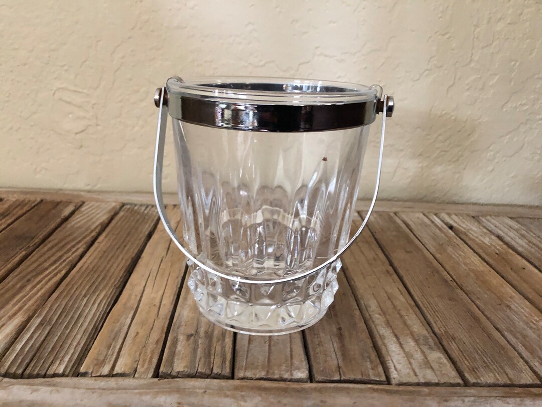 Vintage Cut Glass Crystal Glass Ice Bucket - Etsy