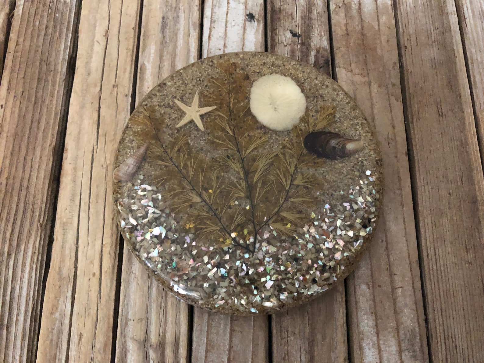 Vintage Acrylic Resin Shell Beach Trivet Craft House of Carmel - Etsy