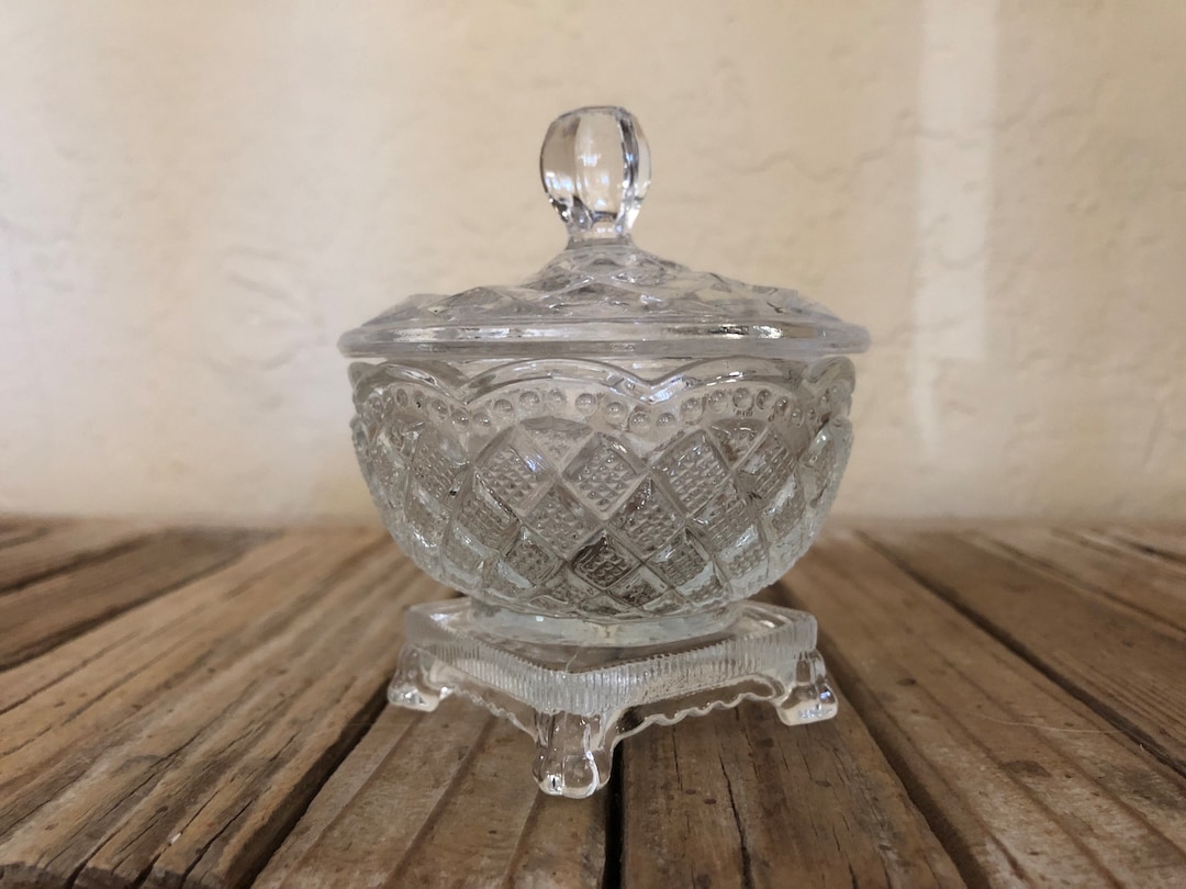 Vintage Pressed Glass Avon Container Dish - Etsy