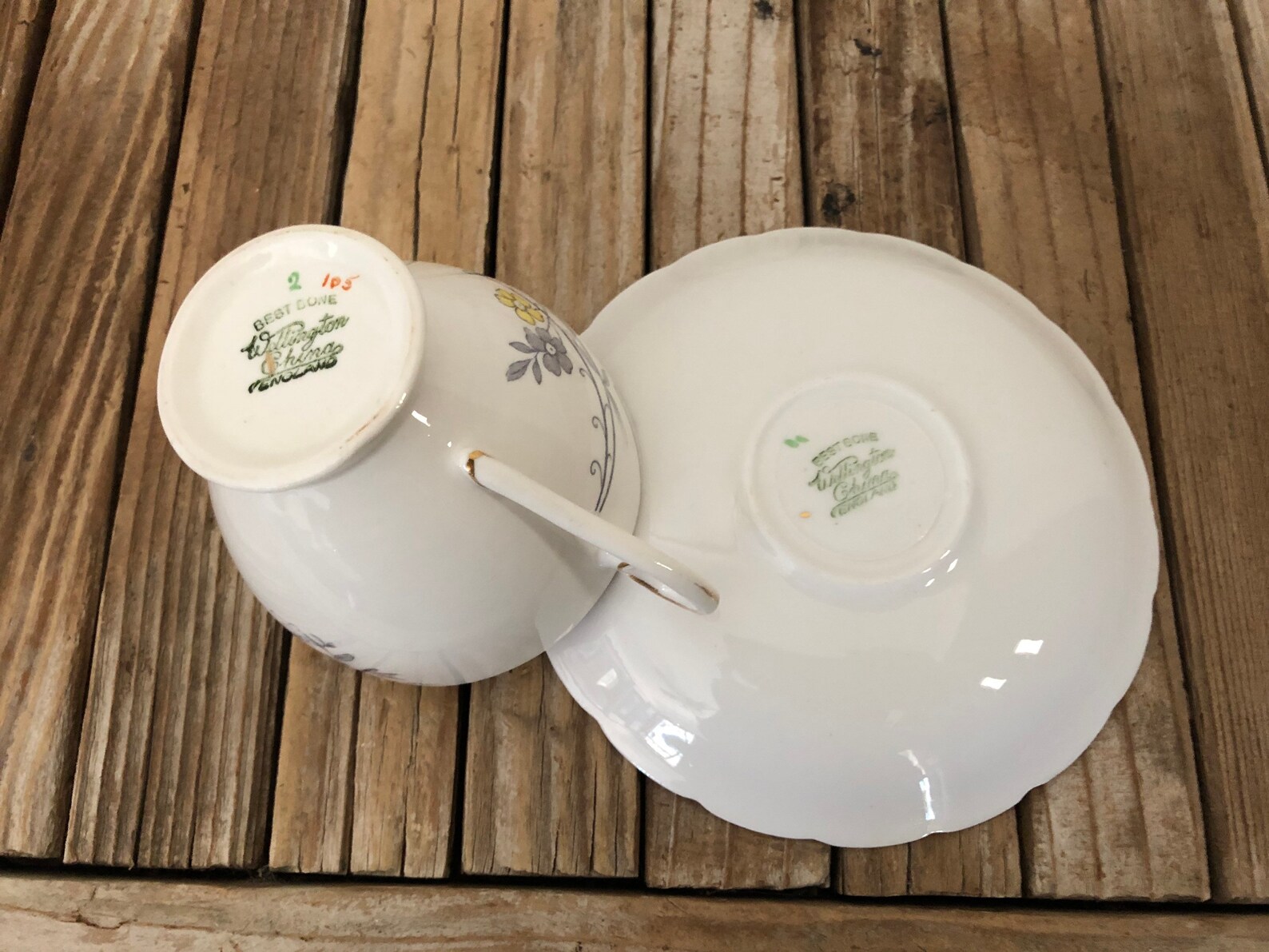Antique Floral Wellington China Bone China Teacup and Saucer - Etsy