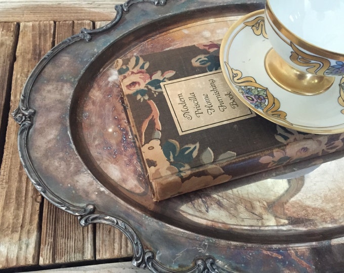 Antique 1847 Rogers Bros. Reflection Silver Platter Monogrammed - Etsy