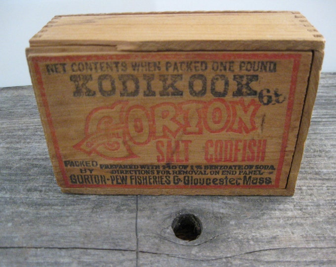Vintage Wood Codfish Box ...gorton Salt Codfish Kodikook - Etsy