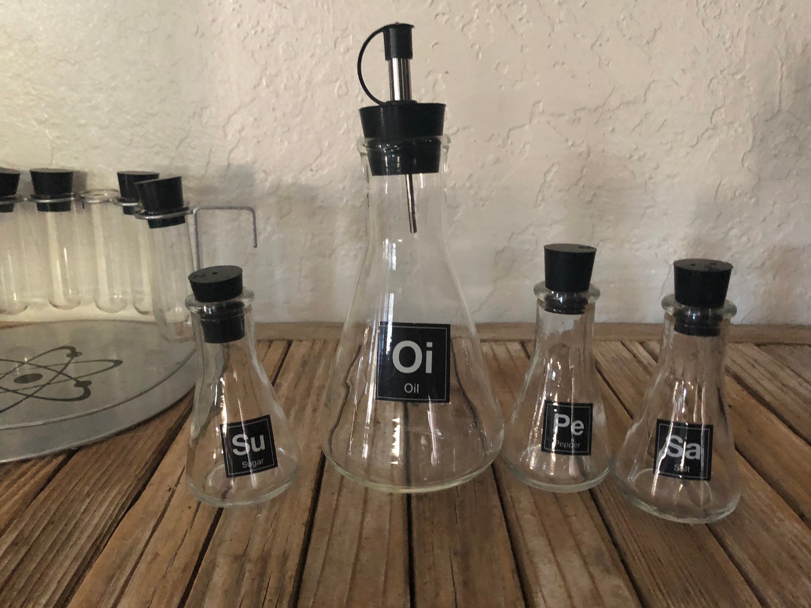 Mid Century Atomic Periodic Table Glass Oil Bottles Test Tubes - Etsy