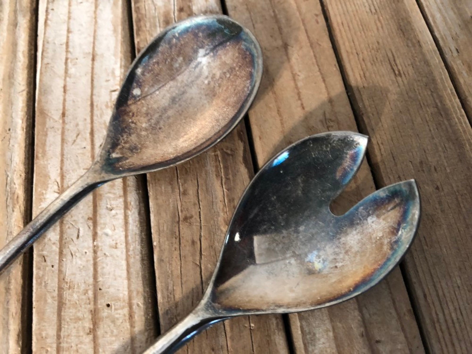 Set of Brama English E.P on Zinc Spoon and Fork Silver Serving | Etsy