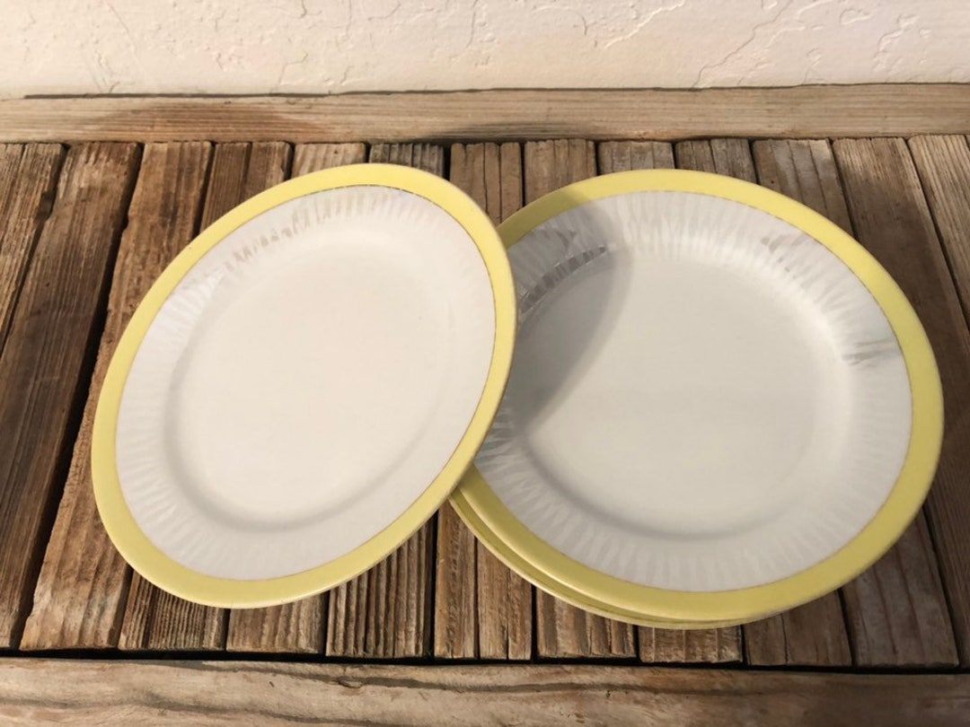 Collectible Set of 4 Handpainted Noritake Japan Yellow Iridescent ...