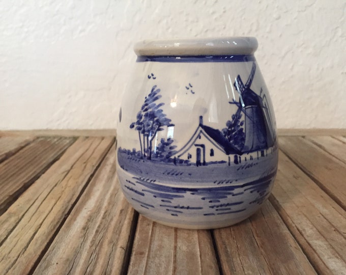 Vintage Dutch Delft Handpainted Jar - Etsy
