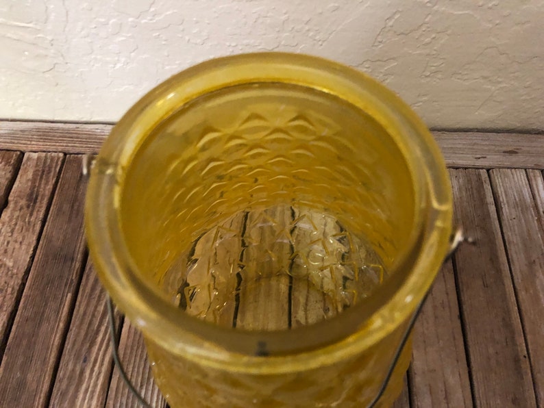 Vintage Yellow Triangle Pressed Glass and Silver Wire Candle - Etsy