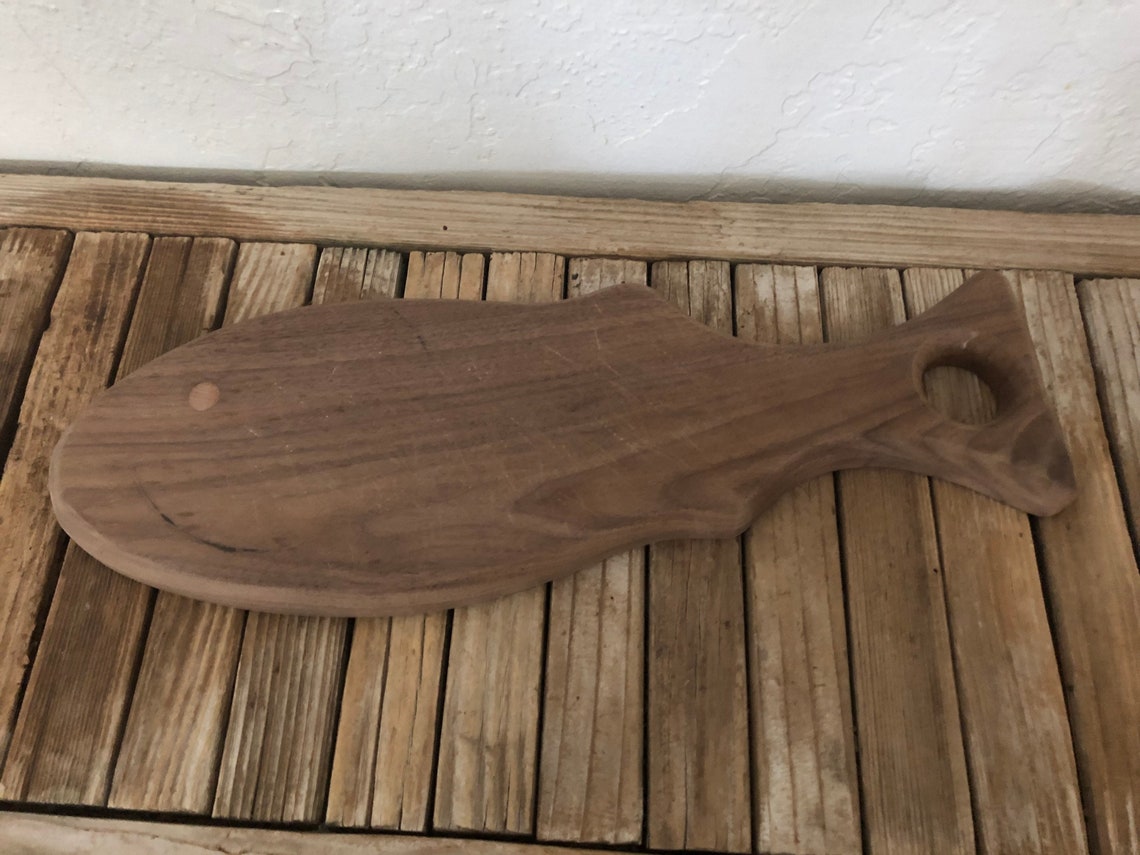 Primitive Wood Fish Cutting Board - Etsy
