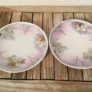Antique Set of 3 Floral Victorian Plates - Etsy