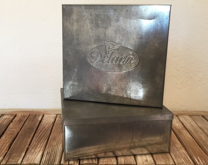 Pair of Industrial Delacre Tin Boxes - Etsy