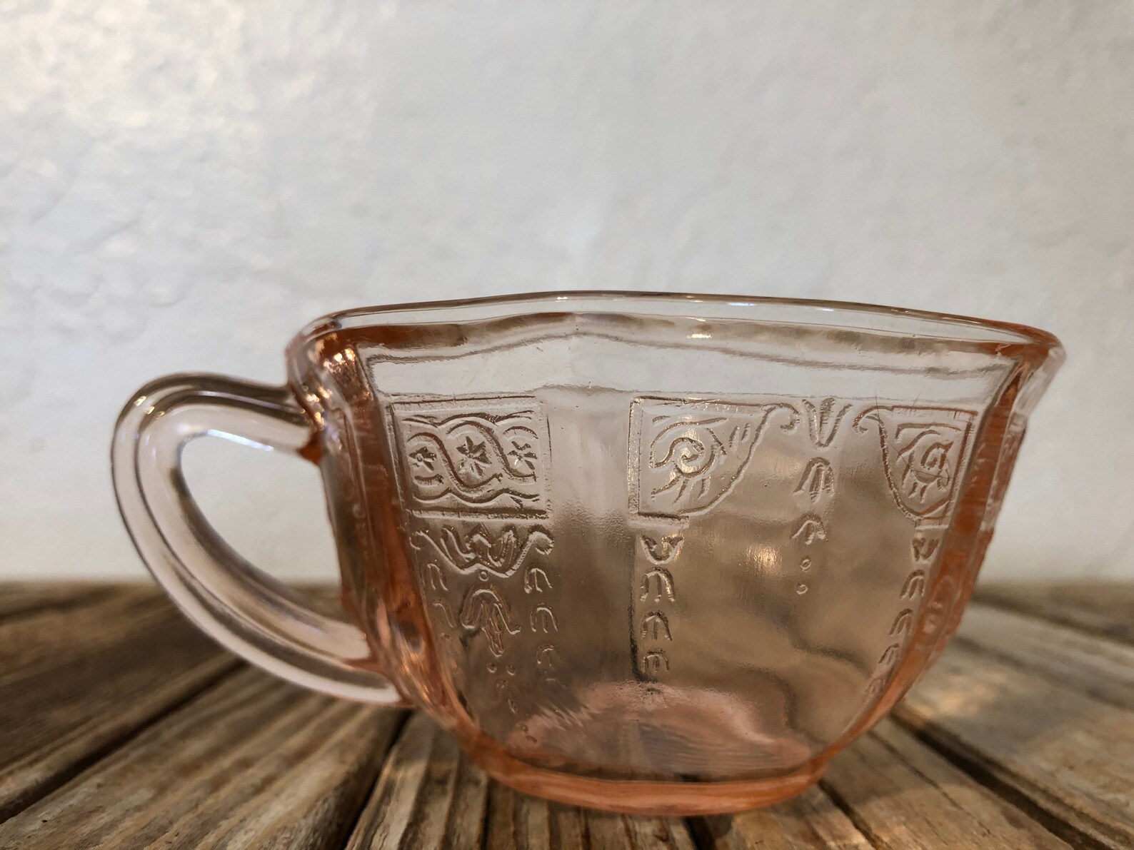 Vintage Pair of Pink Depression Glass Tea Cups - Etsy