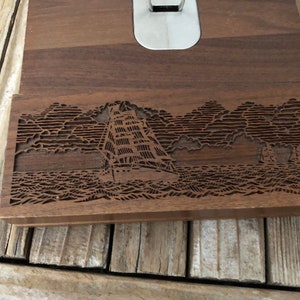Vintage Walnut Lasercraft Laser Engraved Galleon Ship Wood Letter ...