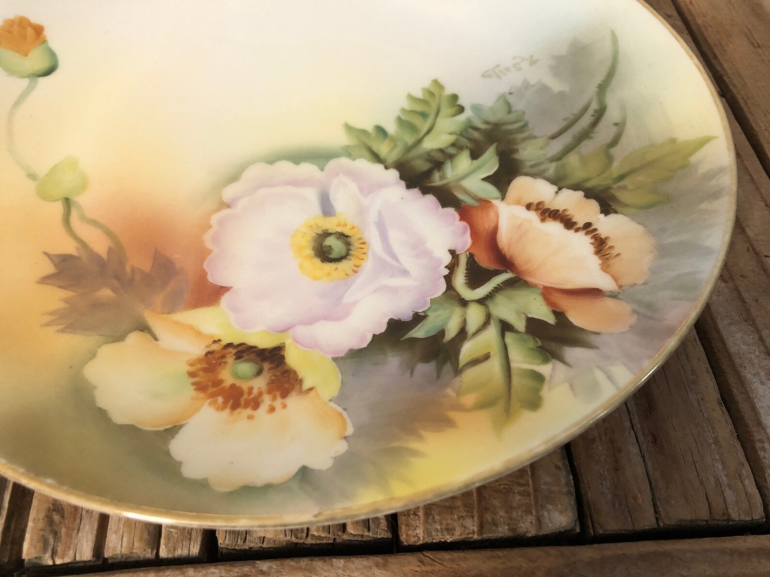 Vintage Hand Painted Nippon Floral Poppy Plate Wall Hanging - Etsy