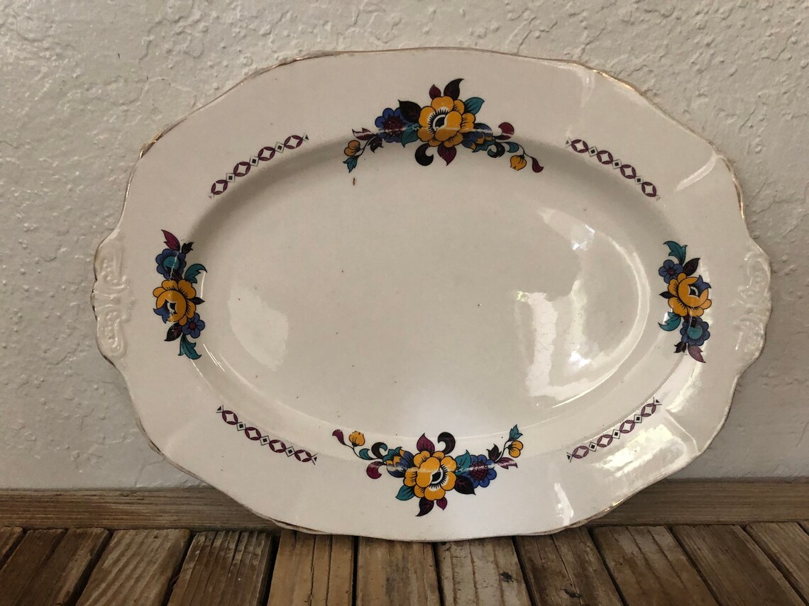 Antique Alfred Meakin Art Deco Floral Harmony Shape Platter - Etsy