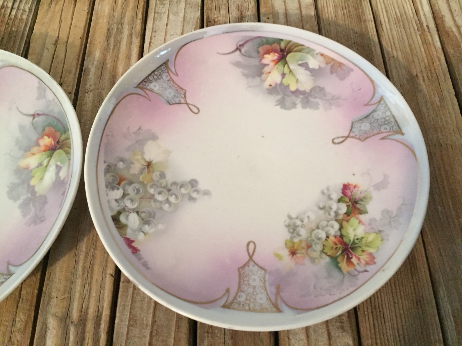 Antique Set of 3 Floral Victorian Plates - Etsy