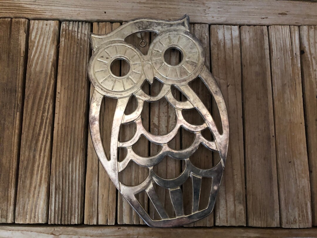 Vintage Large Owl Leonard Silver Plate - Etsy
